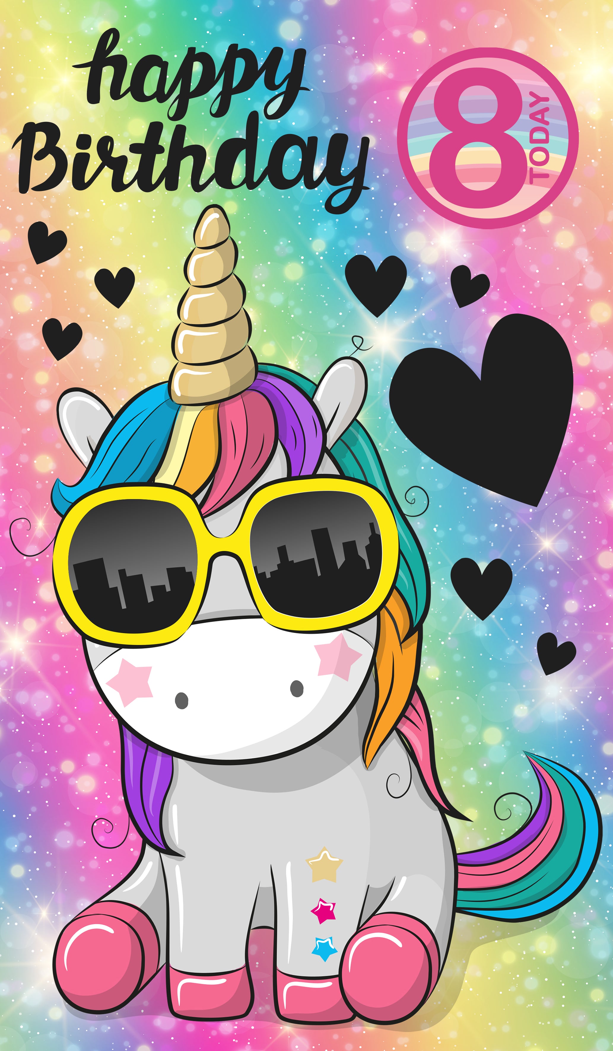 Unicorn Giant Size Birthday Card - Age 8 – CalendarsRus