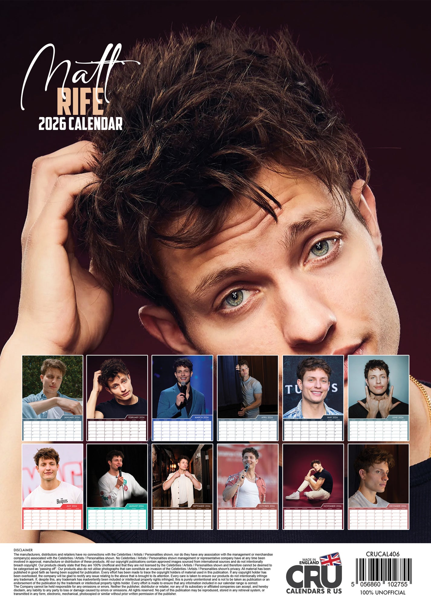 Matt Rife - A3 Calendar 2026 – CalendarsRus