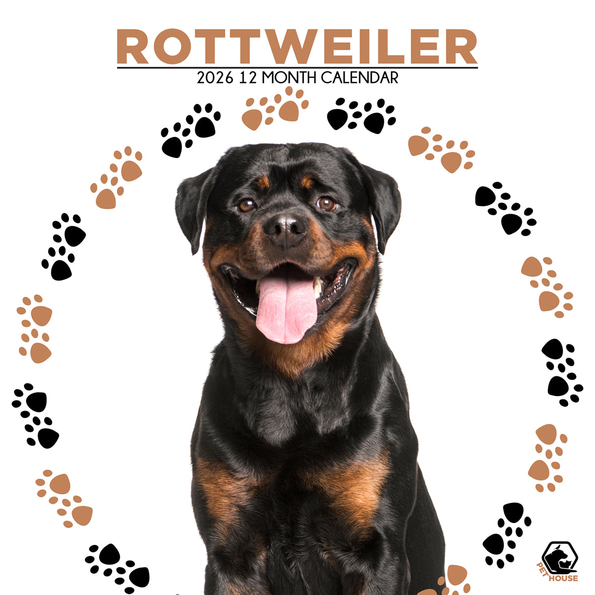 Rottweiler - Square Calendar 2026 – CalendarsRus