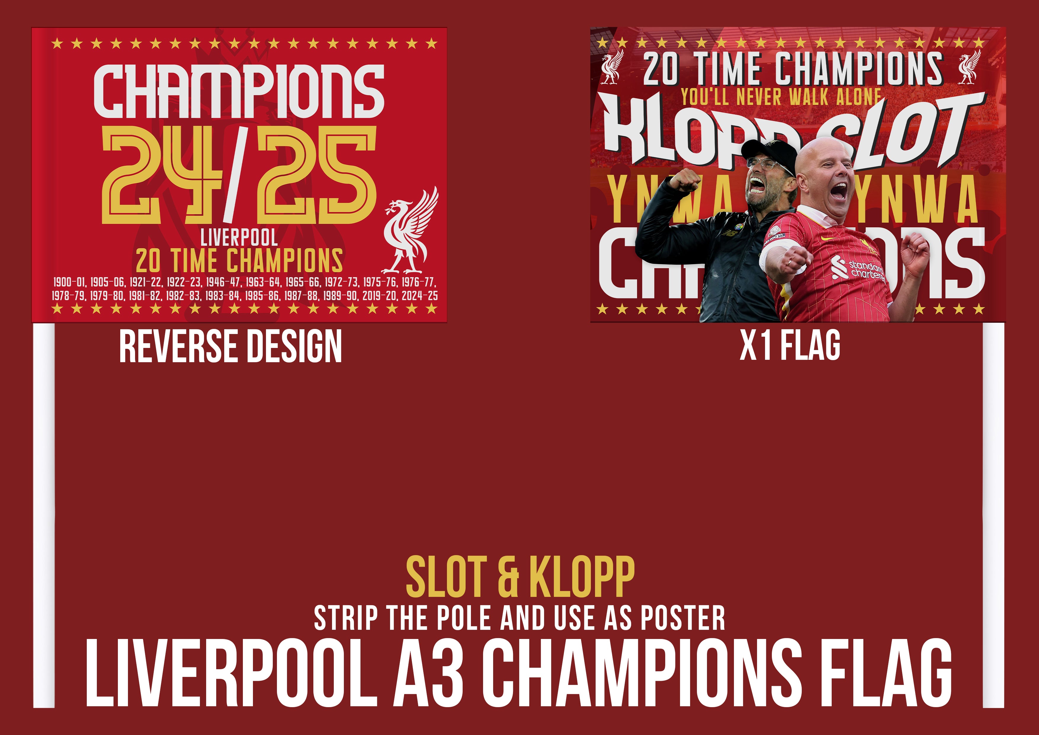 Liverpool Premier League Celebration 24/25 Flags - Klopp & Slot ...